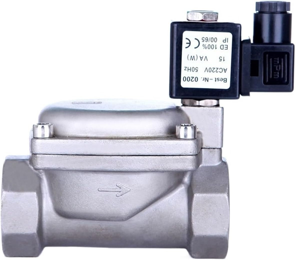 1-1/2"304 Stainlsess Steel High Pressure 1.6Mpa Normally Closed Brass Solenoid Valve Pilot ...