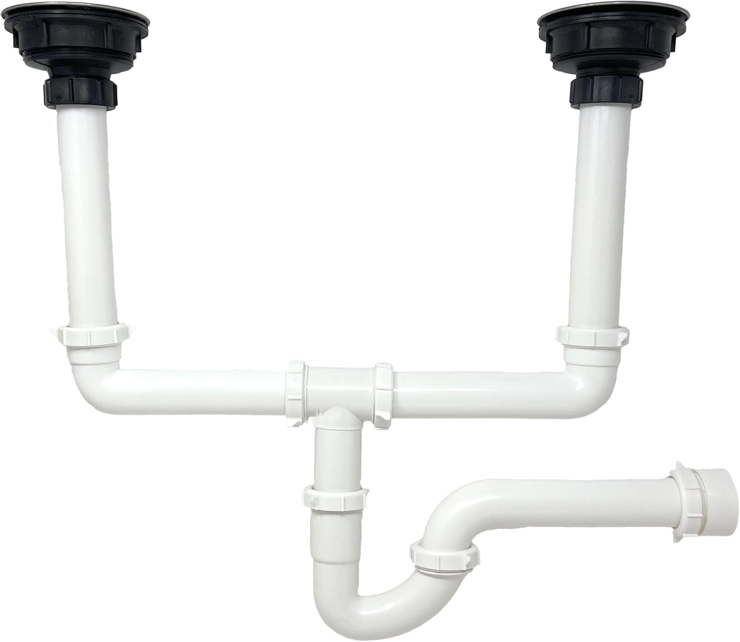 1 1/2" All-In-One-Drain Kit for Double Bowl Kitchen Sinks Hard Tube ...