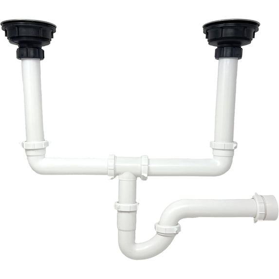 1 1/2" All-In-One-Drain Kit for Double Bowl Kitchen Sinks Hard Tube ...