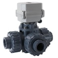 1 1/2" DN40 Five wires control Electric Ball Valve,DC12V 3-way PVC ...