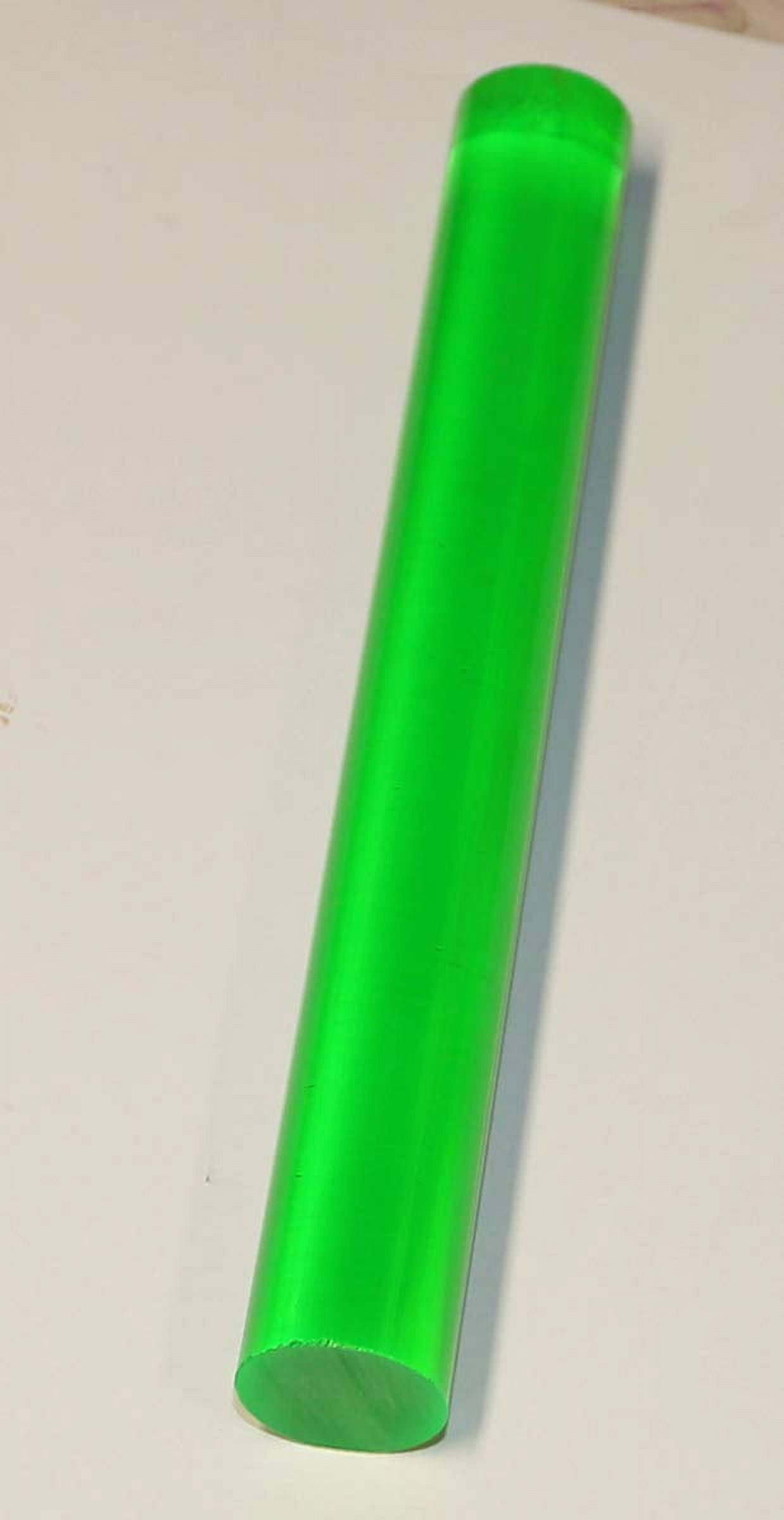 1 1/2" Diameter x 6" Long Nominal Clear Green Fluorescent Translucent ...