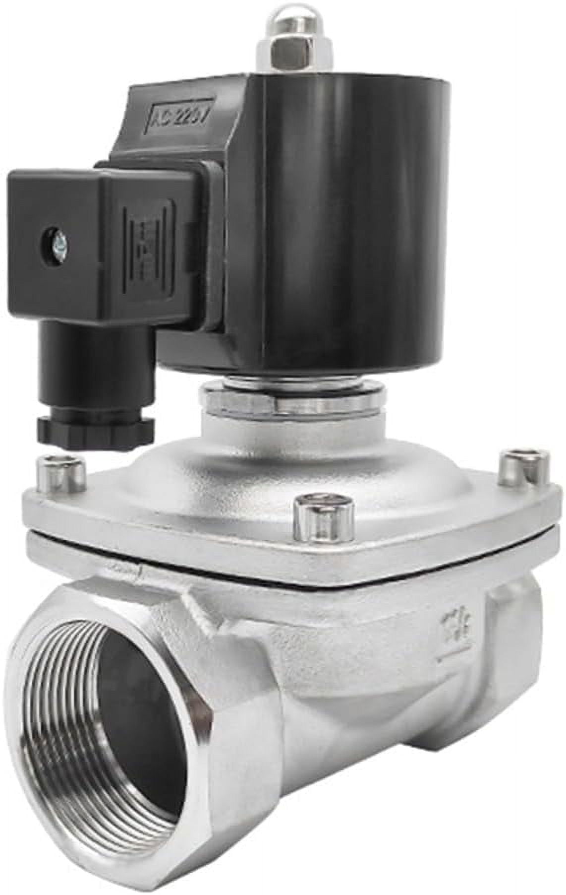 1-1/2" Electronic Solenoid Valve 220 Waterproof Stainless Steel Normally Closed 220V 12V 24V ...