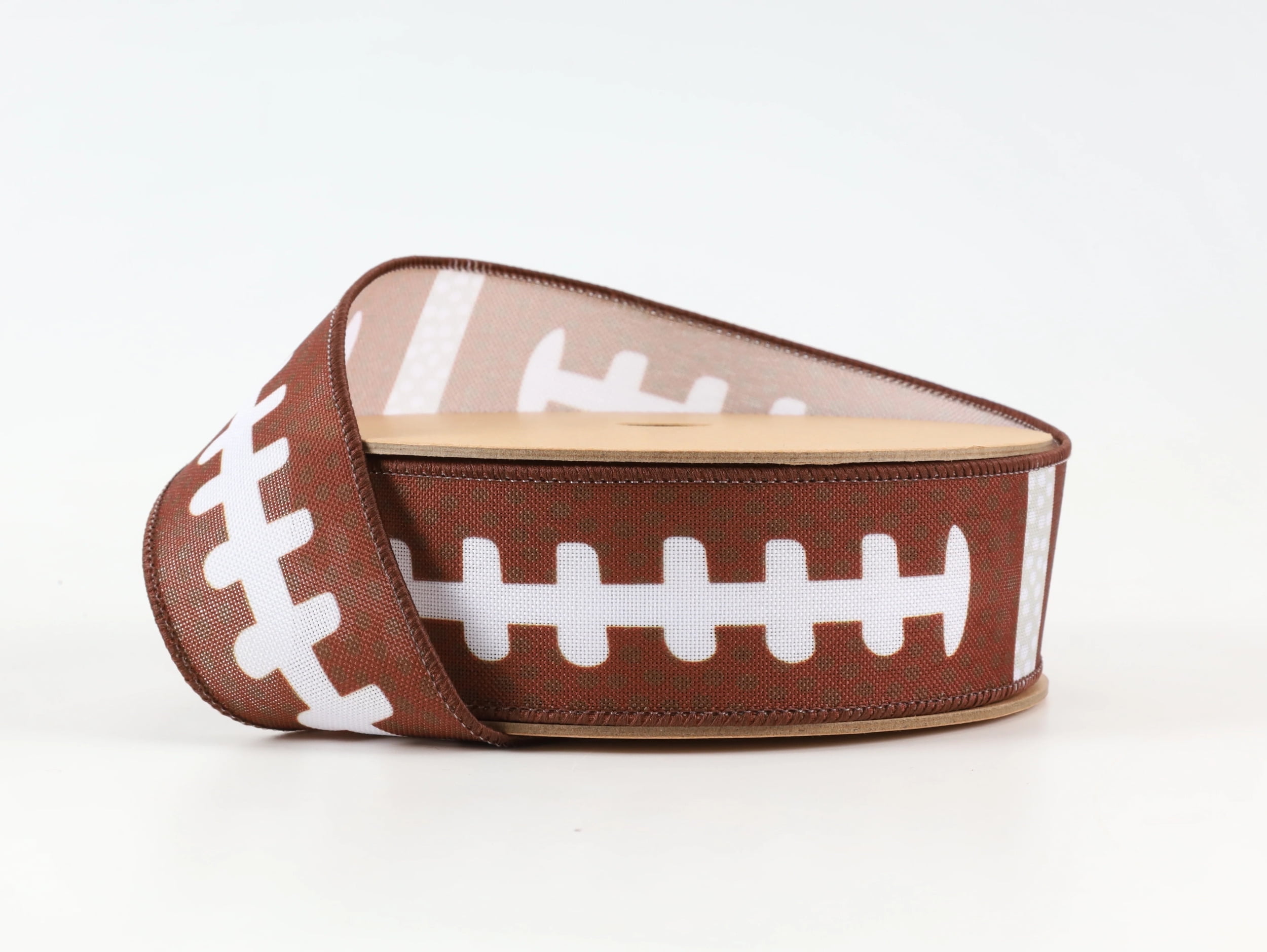 LaRibbons 1 1/2" Faux Linen Wired Ribbon | Football Laces | 10 Yard ...