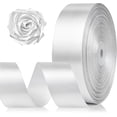 1-1/2 Inch 100 Yards Silver Satin Ribbon, Solid Fabric Ribbon Roll for ...