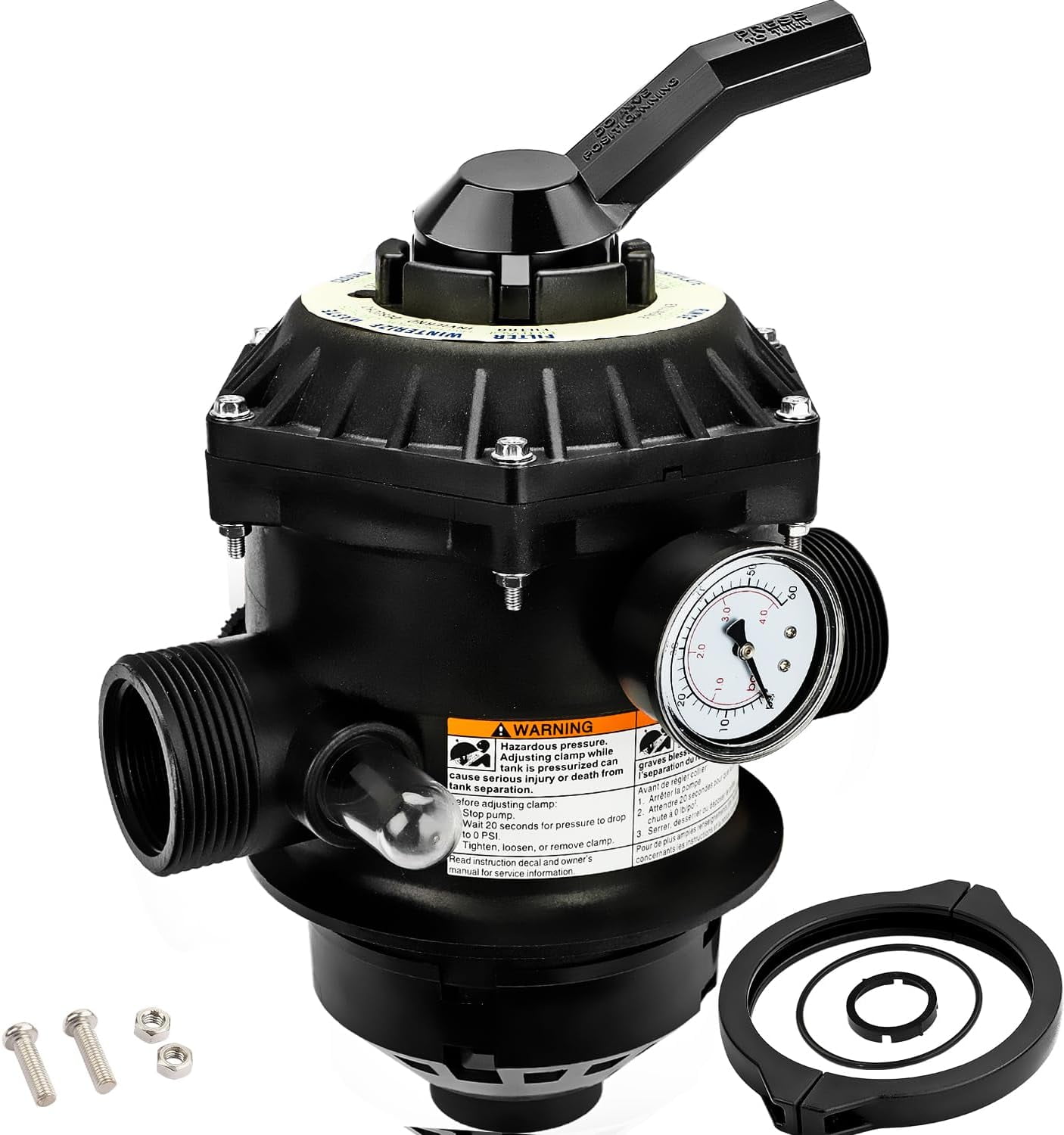 1-1/2-Inch 6-Way Clamp Style Valve Fit for Pentair Meteor/Sand Dollar ...