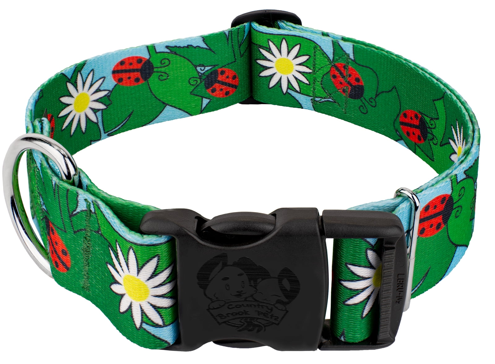 Country Brook Petz® HossFit Jr Wide Deluxe Dog Collar (Ladybug Picnic ...