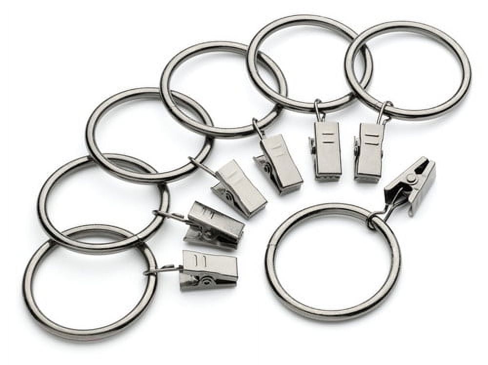Walmart 1 1/2 Inch Iron Metal Curtain Clip Rings in Gunmetal for ...