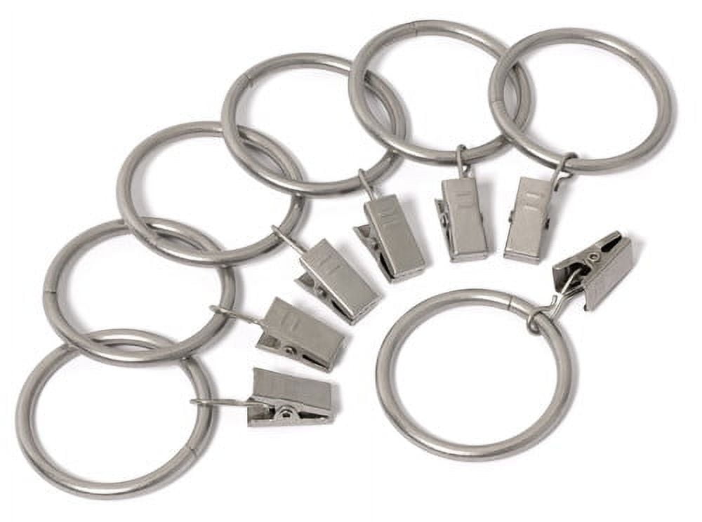 Walmart 1 1/2 Inch Metal Curtain Clip Rings for Drapery/Window, Satin ...