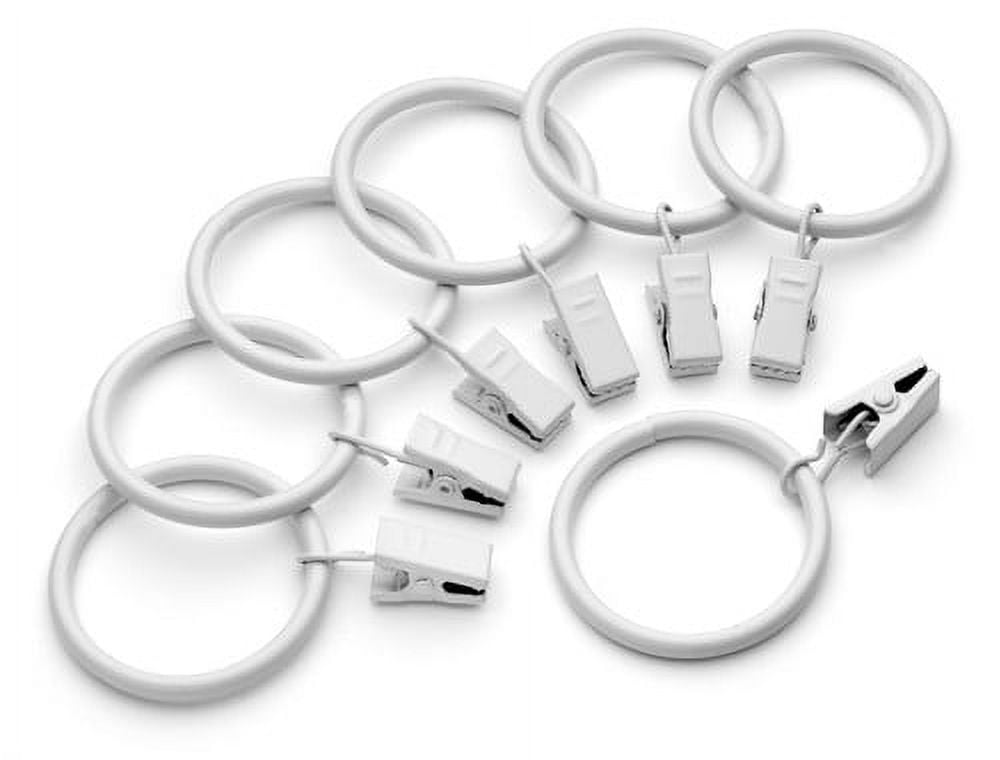 Walmart 1 1/2 Inch White Metal Curtain Clip Rings for Drapery, Set of ...