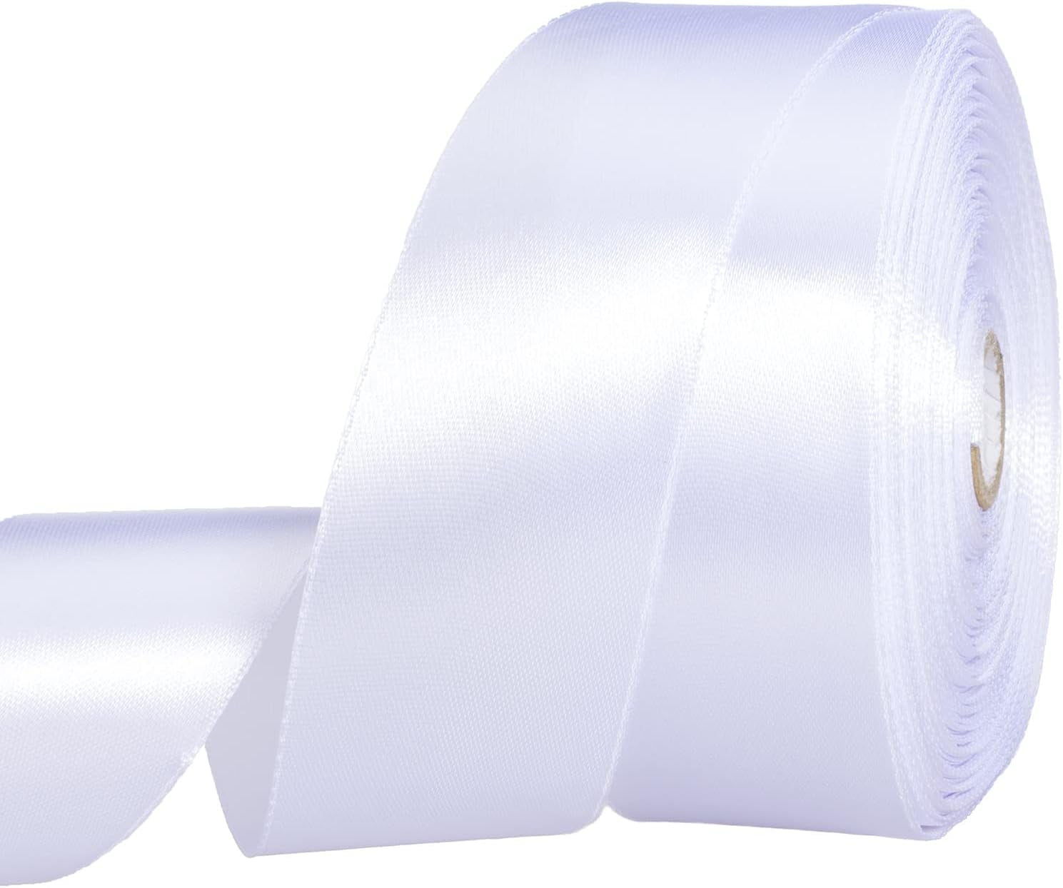 1 1/2 Inch White Solid Satin Ribbon, 50 Yards Craft Fabric Ribbon for ...