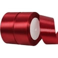 1 1/2 Inch Wine Red Satin Ribbon,50 Yards Wine Red Ribbon Solid Fabric ...
