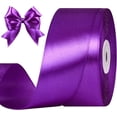 1-1/2 Inches 50 Yards Purple Satin Ribbon, Solid Fabric Ribbon Roll for ...