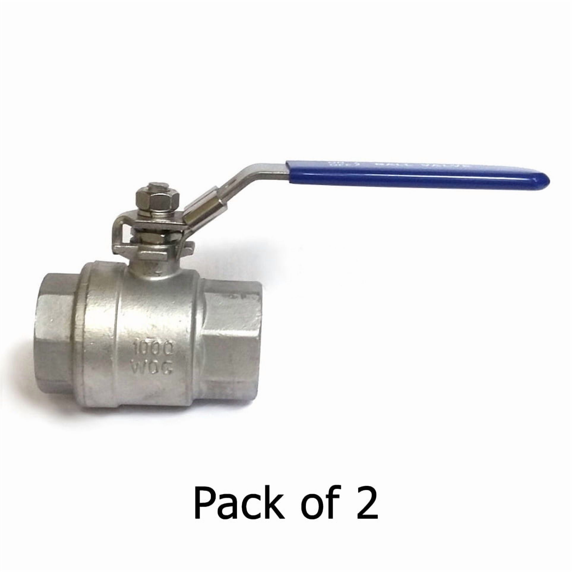 1-1/2" NPT Female Full Port Threaded Ball Valve Vinyl Handle SS 316 ...