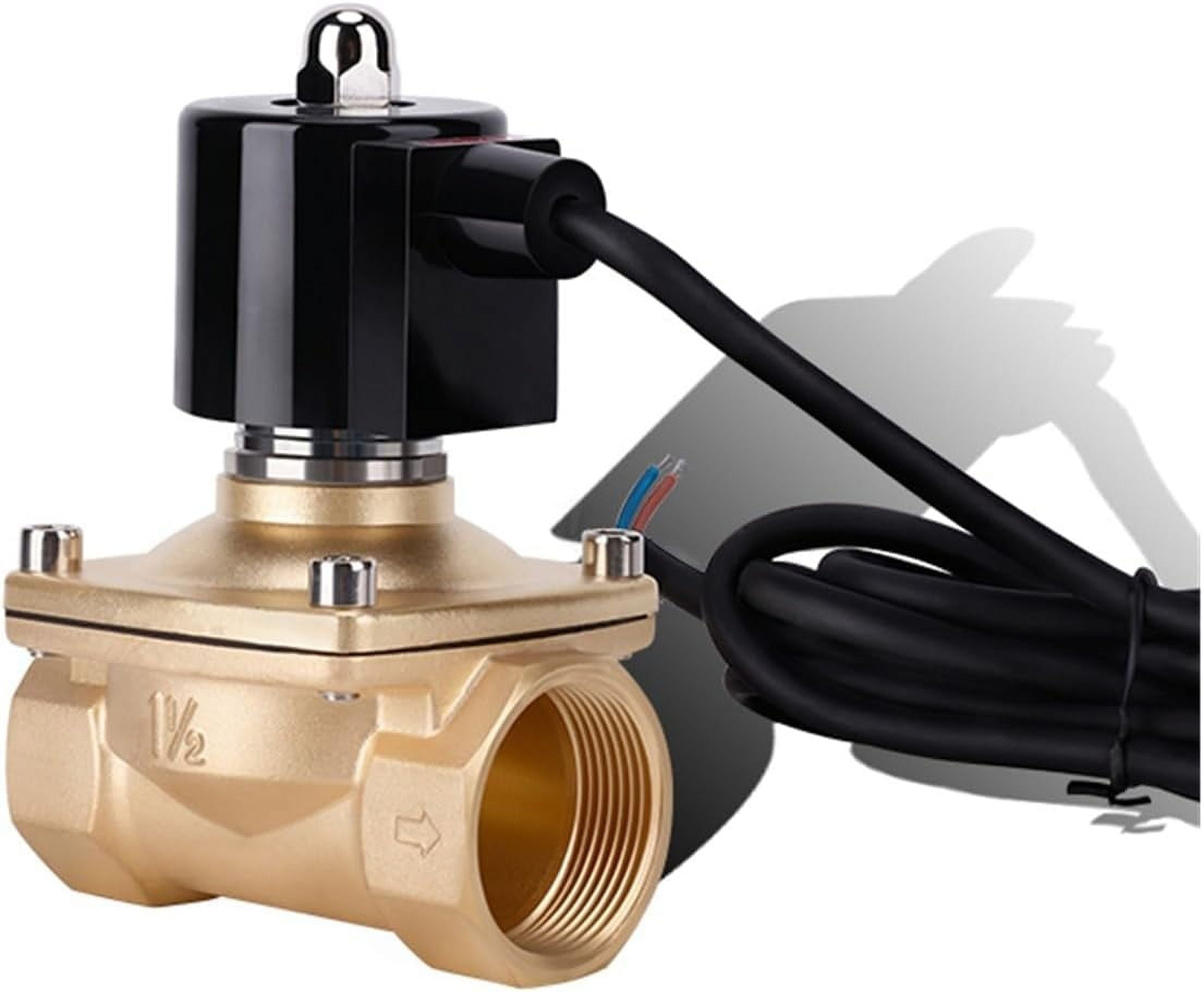 1-1/2" Normally Closed Brass IP68 Waterproof Fountain Solenoid Valve 110V 24V 12V 24v Solenoid ...