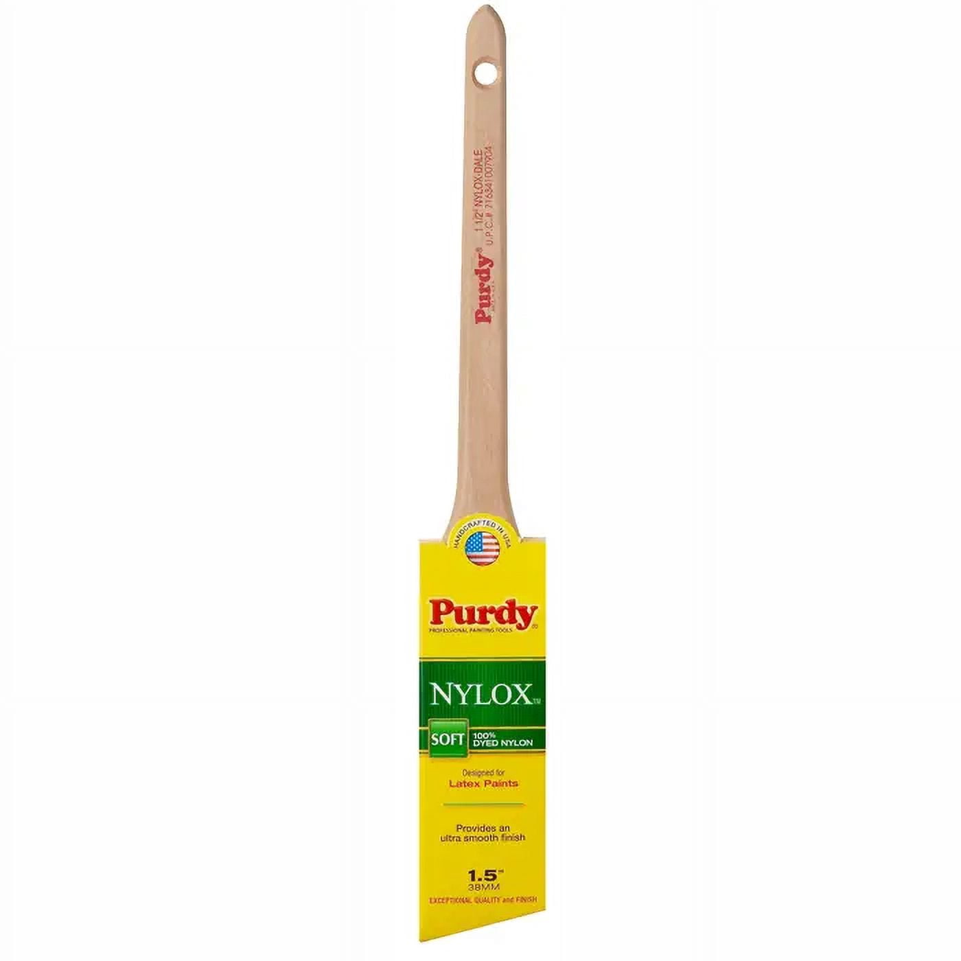 1-1/2" Purdy 144080215 Nylox Dale Angled Sash Paint Brush, Tynex Nylon ...