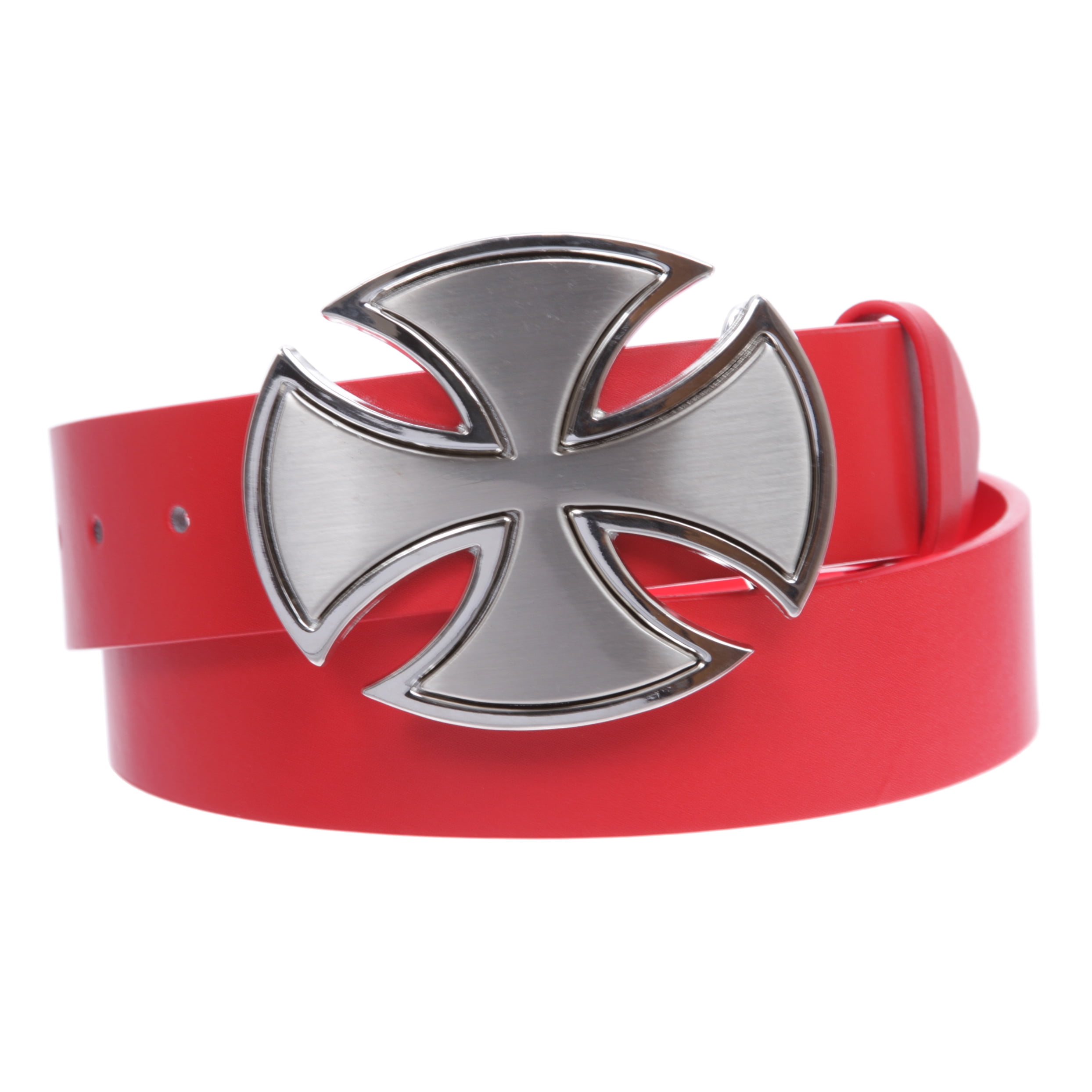 1 1/2" Snap On Celtic Maltese Cross Buckle With Plain Leather Belt ...