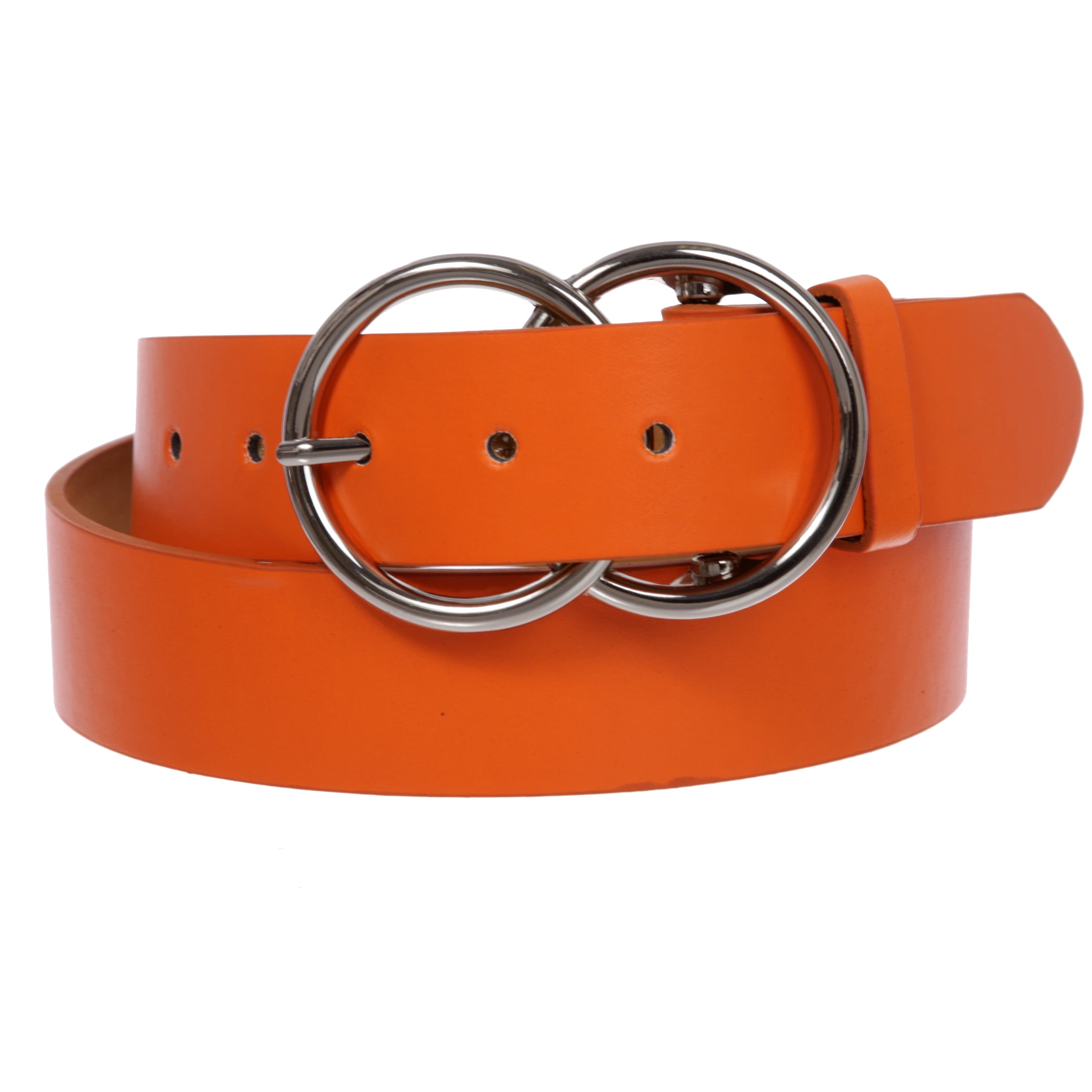 1 1/2" Snap On Round Double Circle O-Ring Buckle With Leather Belt ...