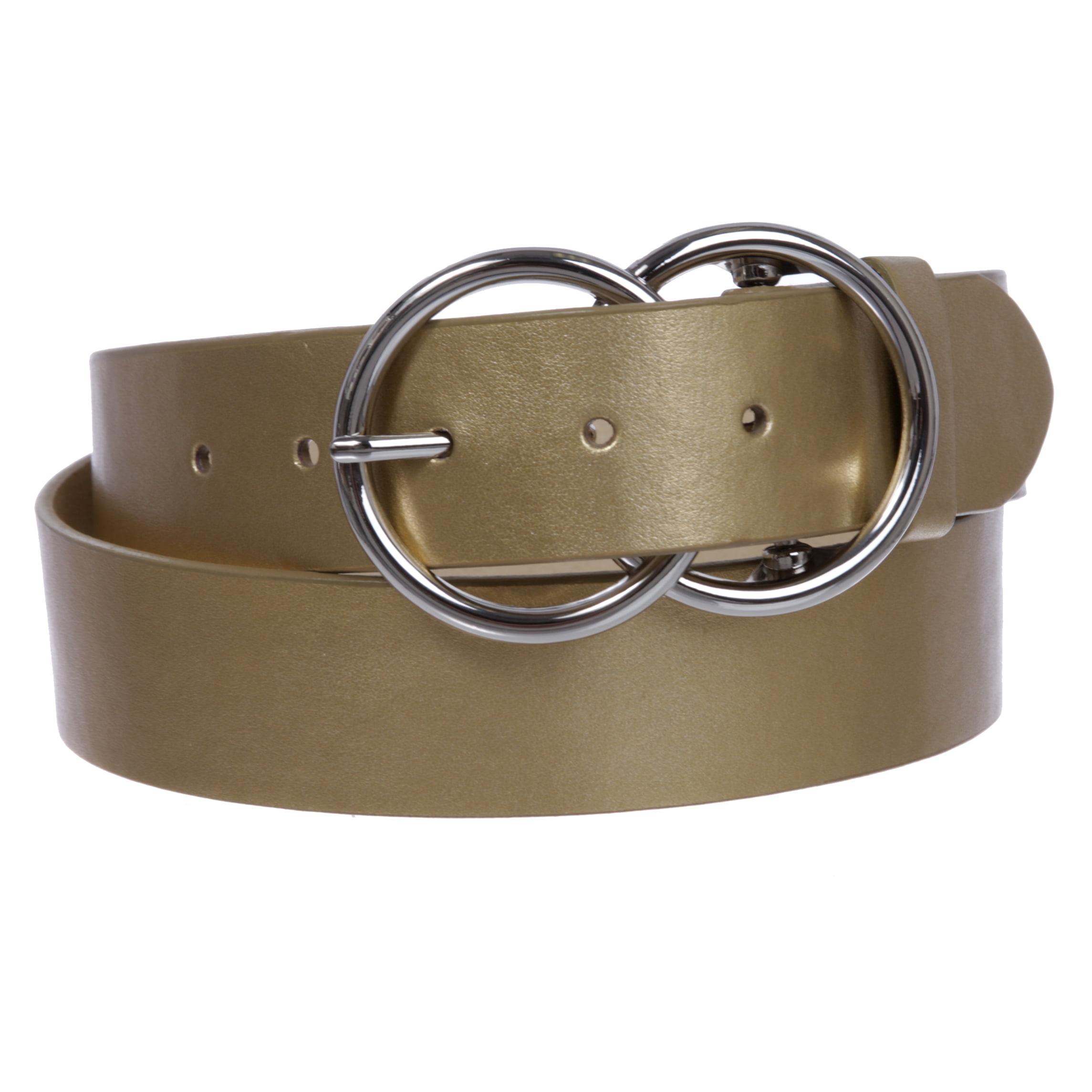 1 1/2" Snap On Round Double Circle O-Ring Buckle With Leather Belt ...