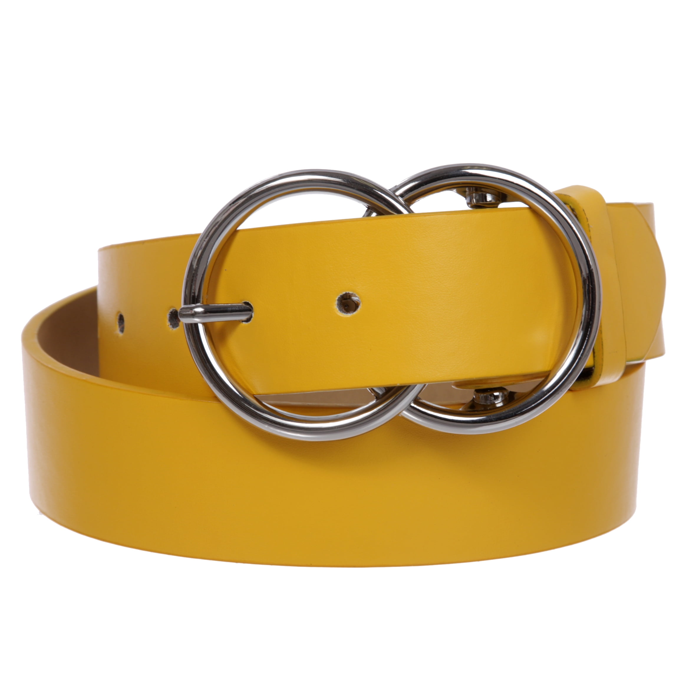 1 1/2" Snap On Round Double Circle O-Ring Buckle With Leather Belt ...