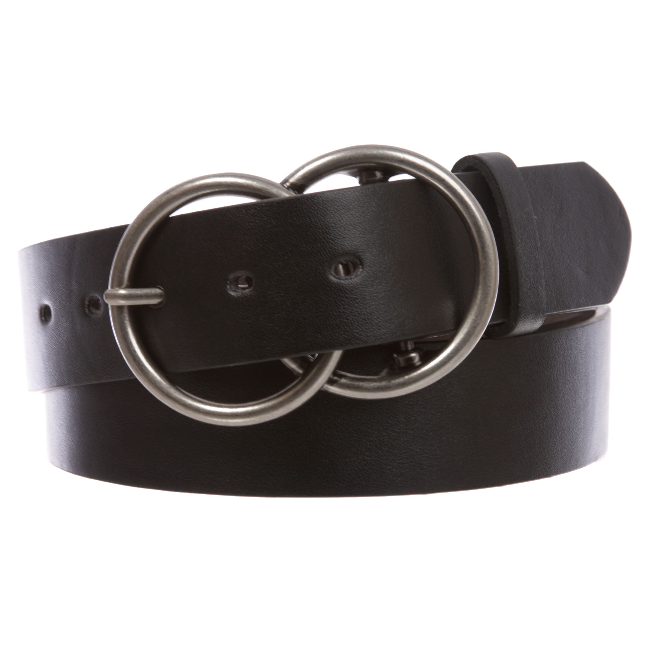 1 1/2" Snap On Round Double Circle O-Ring Buckle With Leather Belt ...