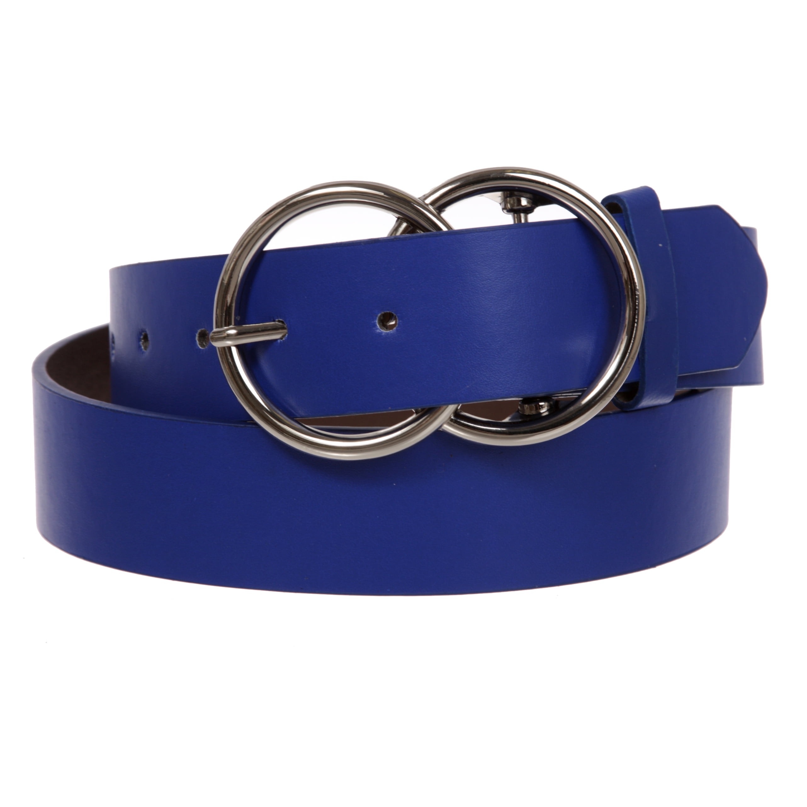 1 1/2" Snap On Round Double Circle O-Ring Buckle With Leather Belt ...