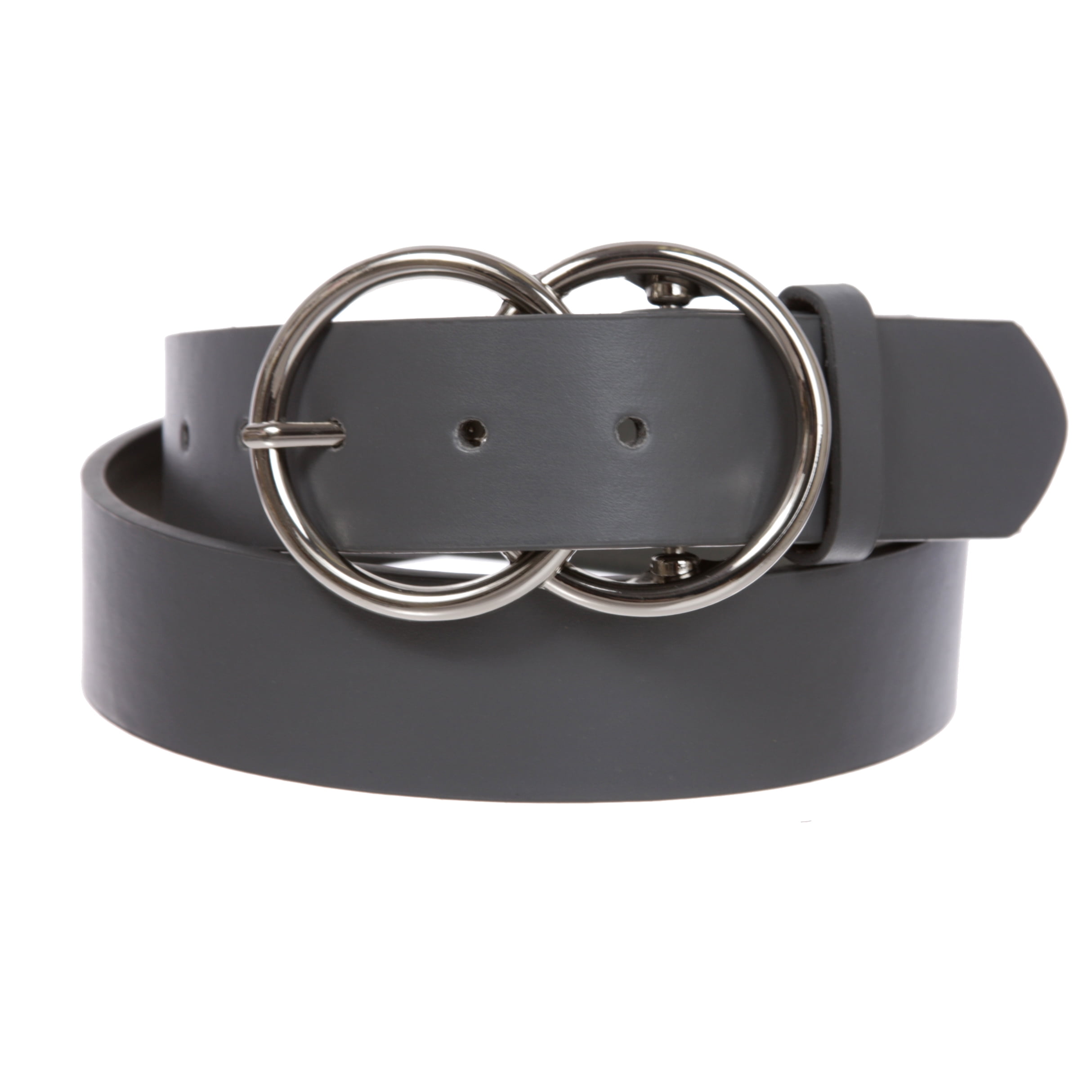 1 1/2" Snap On Round Double Circle O-Ring Buckle With Leather Belt ...