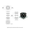1-1/2" Square Metal Double Star Caster Insert | 5/16-18 Threaded Stem ...