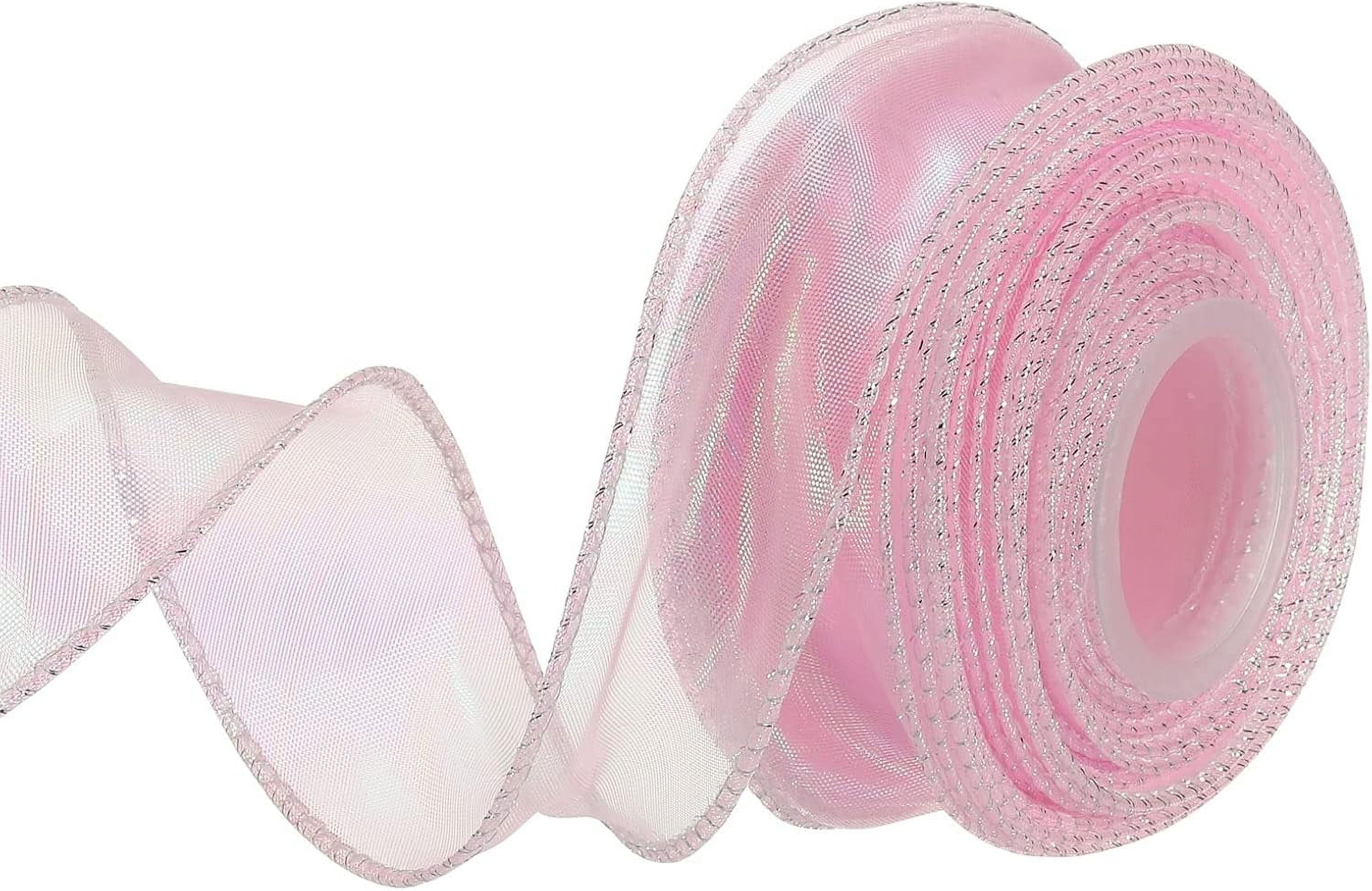 1 1/2" Wide Sparkly Sheer Organza Ribbon, Pastel Shimmer Iridescent ...