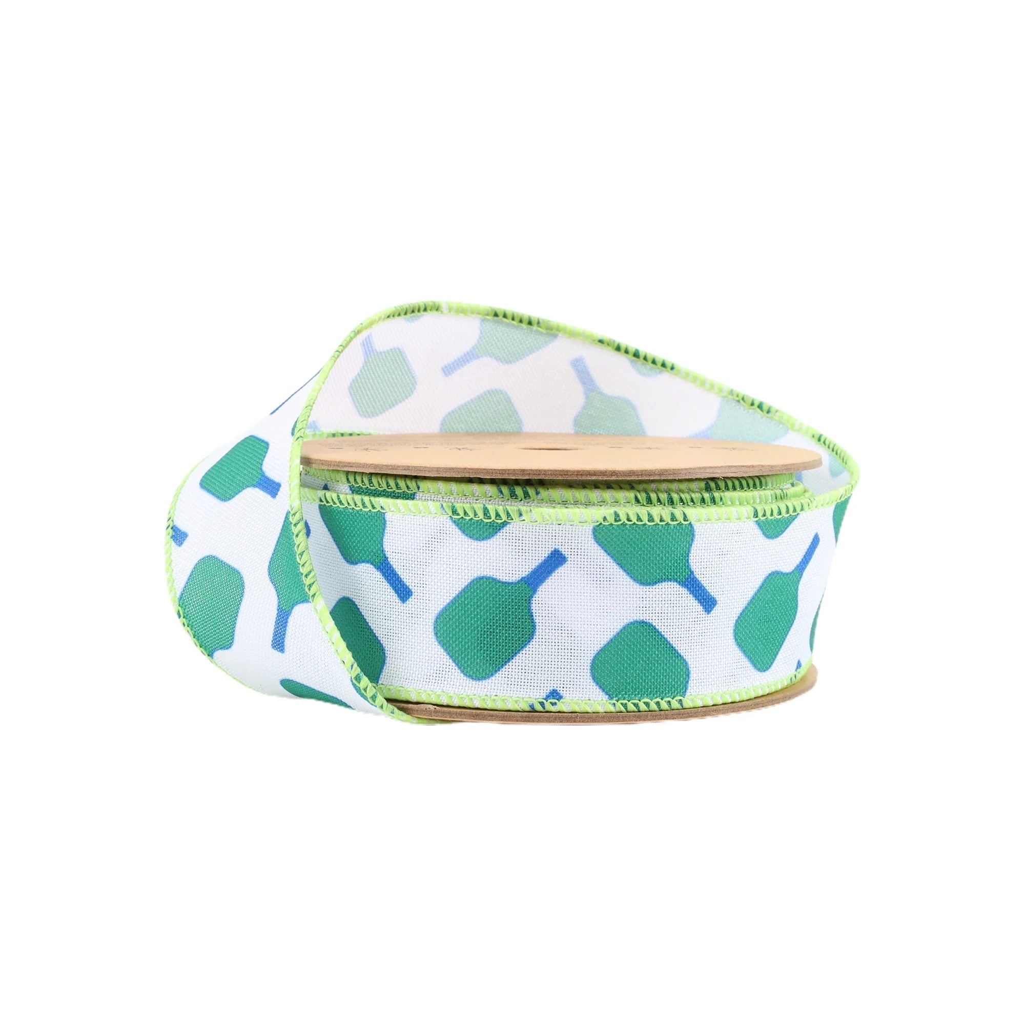 LaRibbons 1 1/2" Wired Ribbon | Pickleball Rackets Blue on White | 10 ...