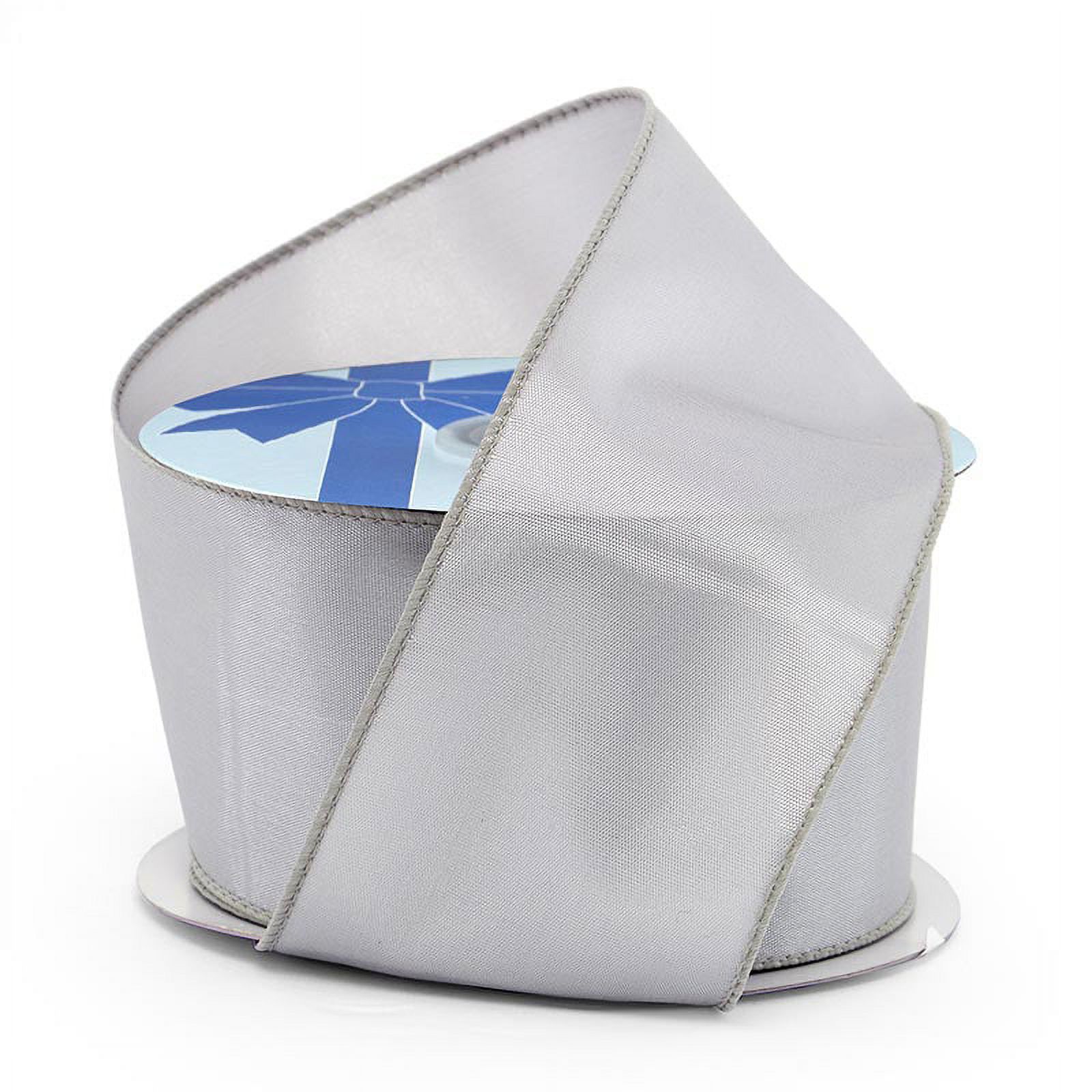 1 1/2" X 25 Yards Silver Satin Wired Ribbon by Paper Mart - Walmart.com