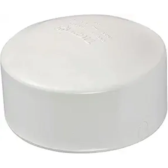 1-1/2 in. White PVC DWV Cap, Hub Connection End Cap Fitting for Drain ...