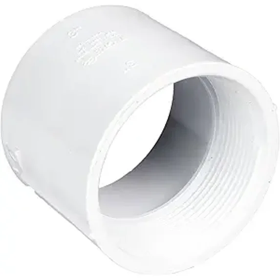 1-1/2 in. White PVC DWV Female Adapter, Threaded FPT x Hub Drain, Waste ...