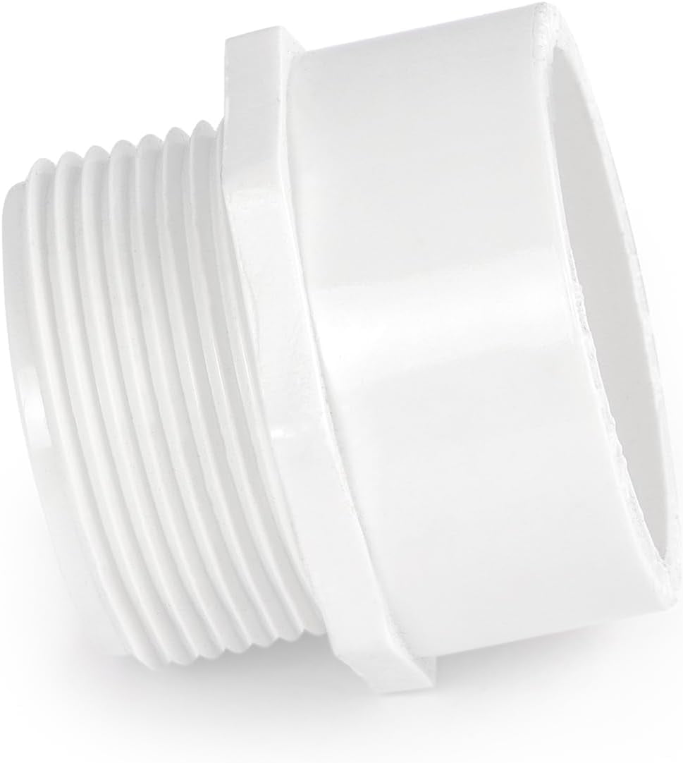 1-1/2 in. White PVC DWV Trap Adapter, Male Spigot x Slip Joint, Waste ...
