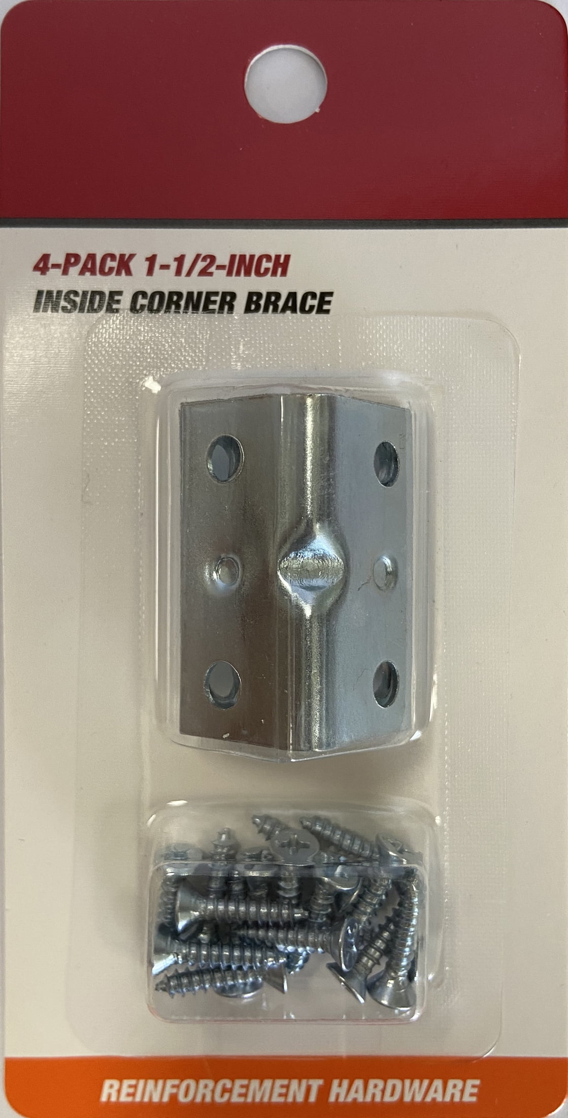 1-1/2 in. x 1-1/2 in. Inside Corner Brace, Steel, Zinc Plated (4 Pack ...
