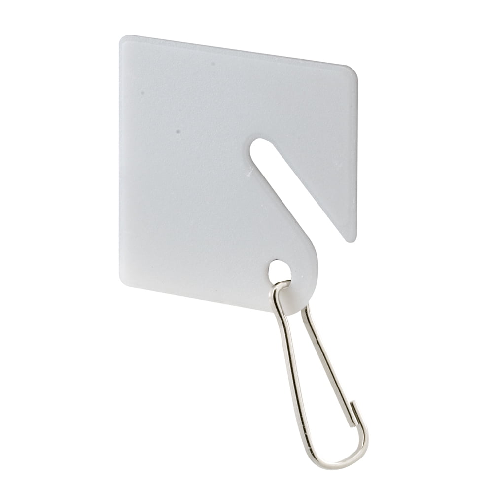 1-1/2 in. x 1-1/2 in., White Plastic, Key Tag with Hook - Walmart.com