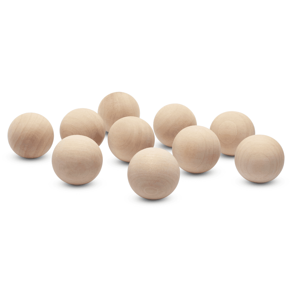 1-1/2 inch Wooden Round Balls, Bag of 100 Unfinished Wood Round Balls ...