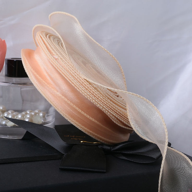 1-1/2 inch wide laser chiffon ribbon shimmering sheer stiff yarn craft ...