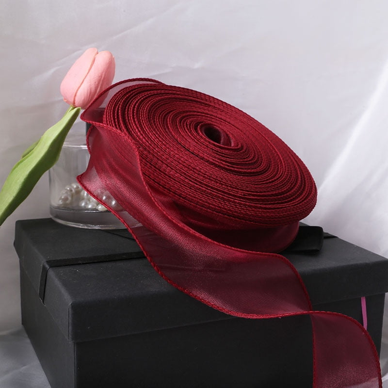 1-1/2 inch wide laser chiffon ribbon shimmering sheer stiff yarn craft ...