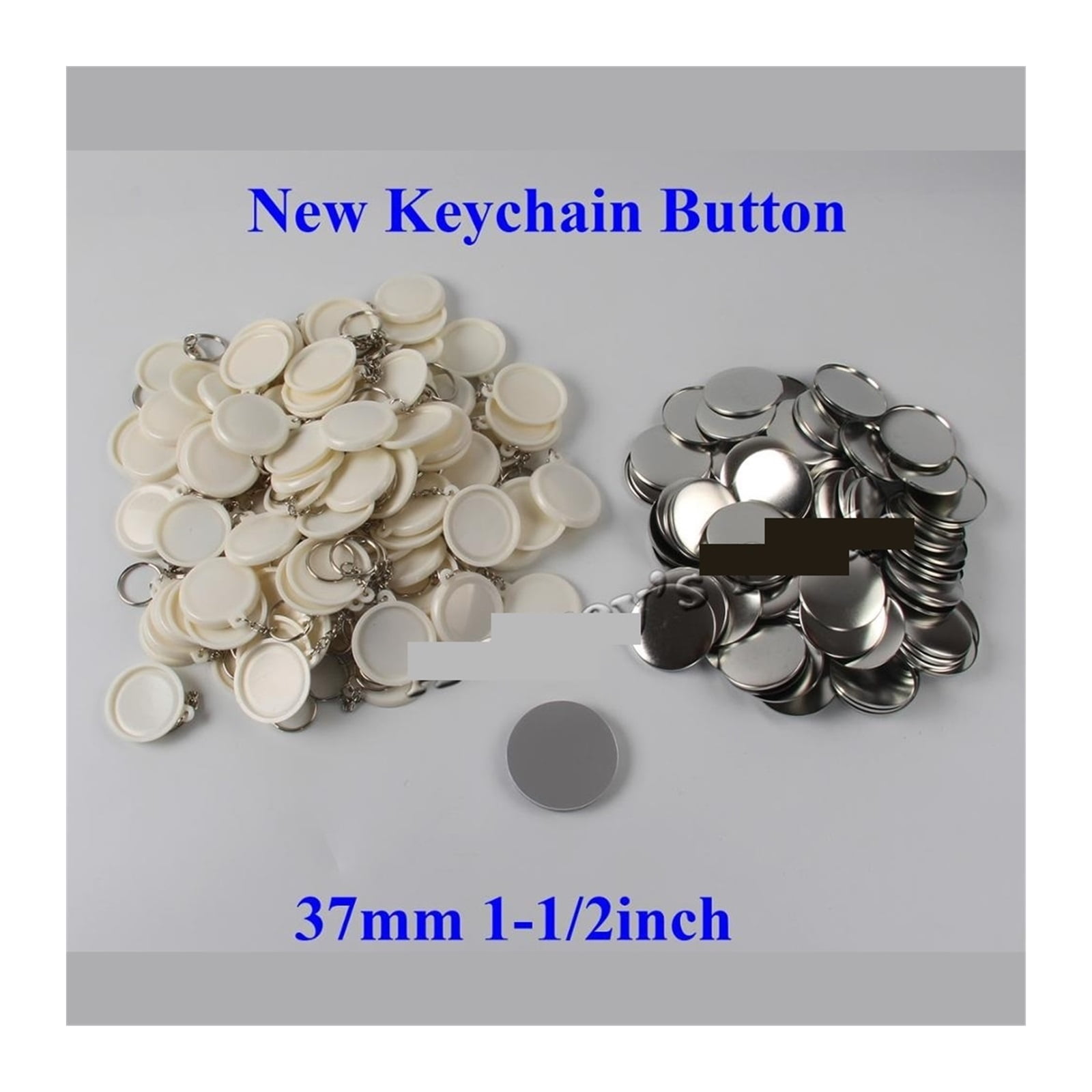 1-1/2" 37mm 100 Sets KeyChain Button Parts DIY Button Badge Sublimation ...