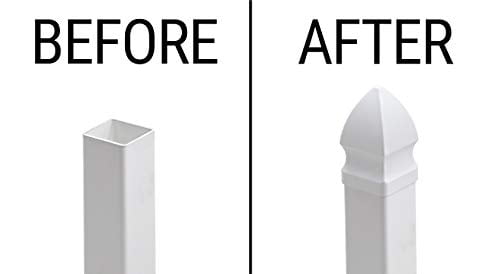 1 1/2" x 1 1/2" Gothic Vinyl Picket Fence Caps | Pack of 5 | White - Walmart.com