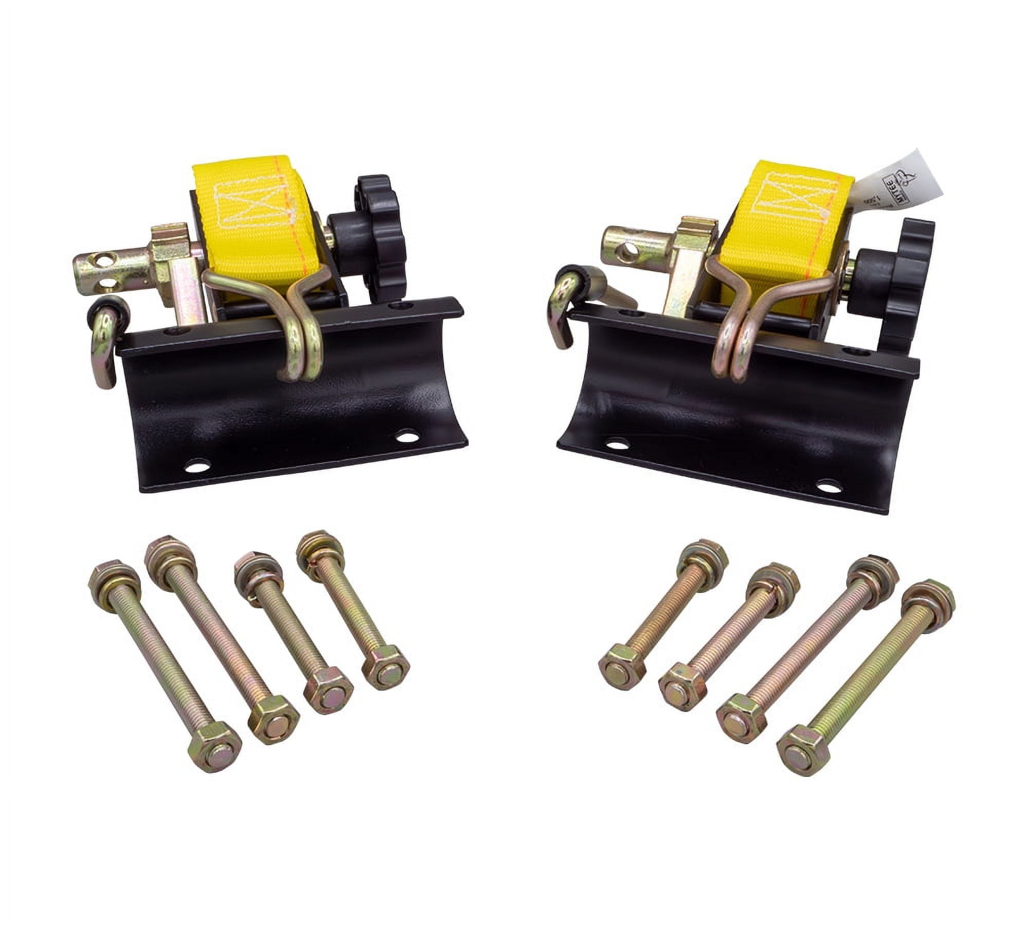 1-1/2"x7' Yellow Ladder Rack Ratchet Straps with J-Hook (Pair) - 500 ...