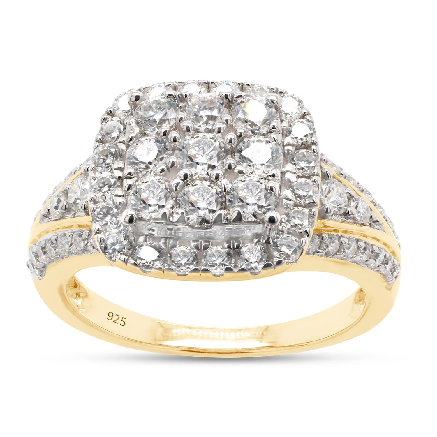 1 1/3 ct. t.w Round Cut Lab Created Moissanite Diamond Halo Cluster ...