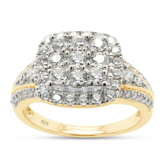 1 1/3 ct. t.w Round Cut Lab Created Moissanite Diamond Halo Cluster ...