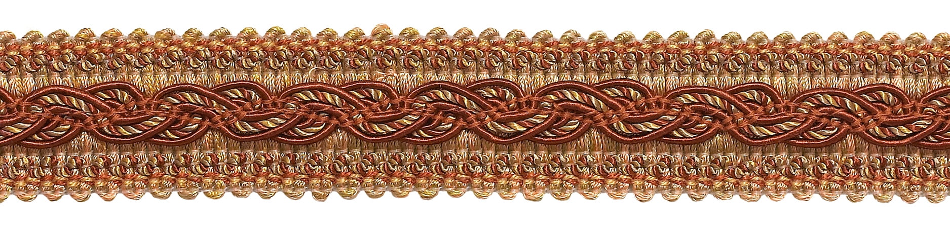 1 1/4" (3cm) Baroque Collection Wide Gimp Braid Trim # 0125BG, Cinnamon Toast Orange #6122 (Rust ...