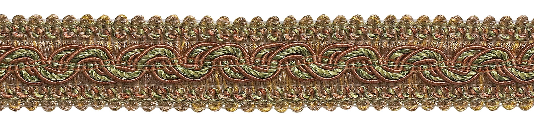 1 1/4" (3cm) Baroque Collection Wide Gimp Braid Trim # 0125BG, Olive ...