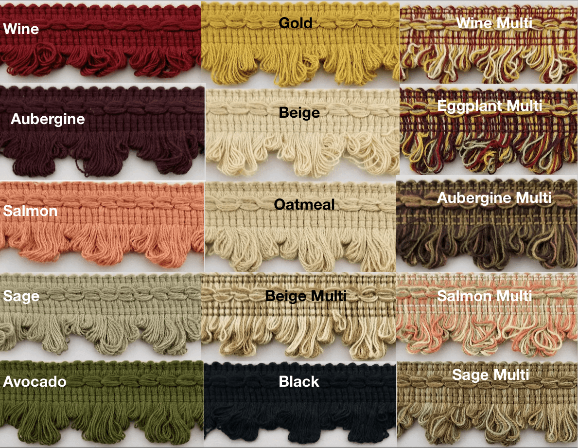1-1/4" Decorative Scalloped Loop Fringe Trim - Many Color Options! 10 ...