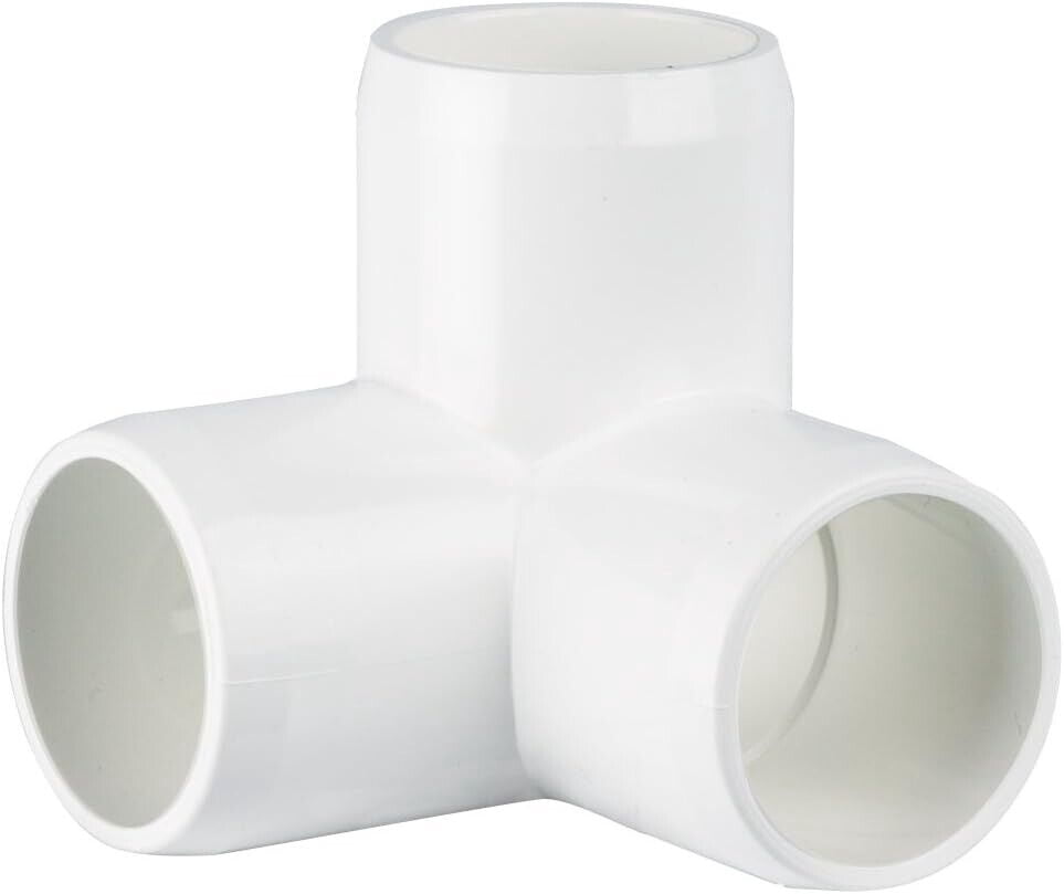1-1/4" Furniture Grade 3-Way Corner Elbow PVC Fitting - 24 Pack ...