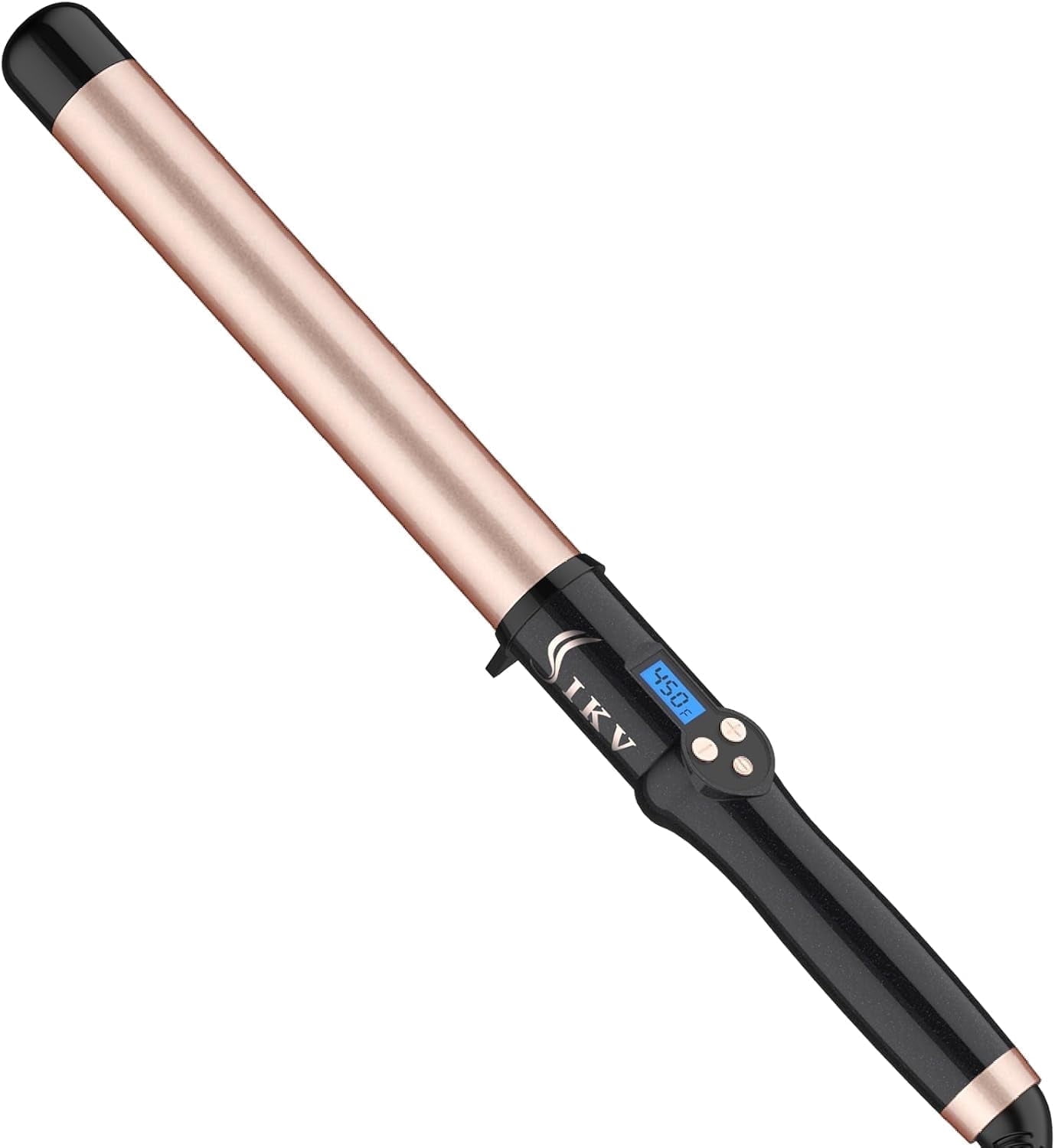 IKV, 1 1/4 Inch Curling Wand Long Barrel, Tourmaline Ceramic, Dual ...
