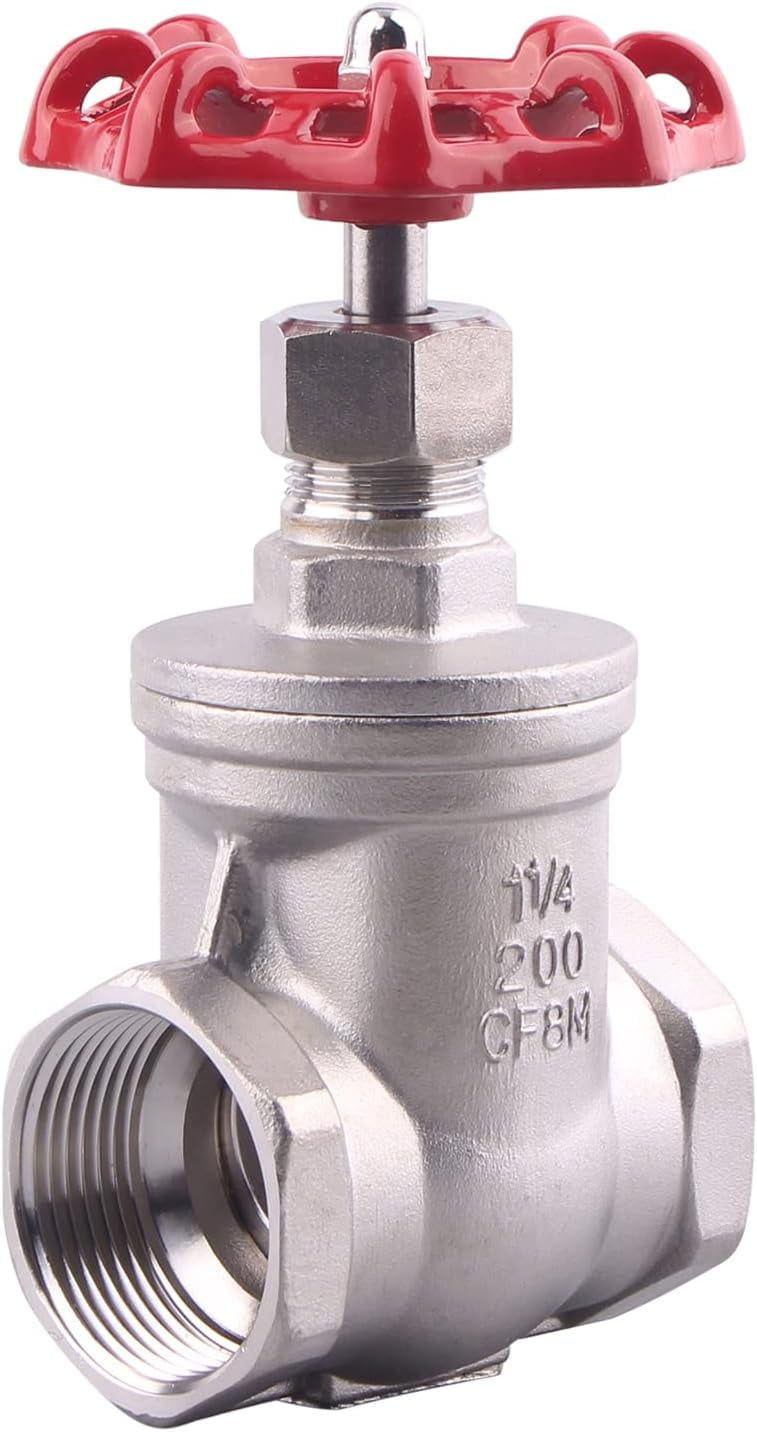 1 1/4" NPT Heavy Duty Gate Valve - Stainless Steel Female X Female ...