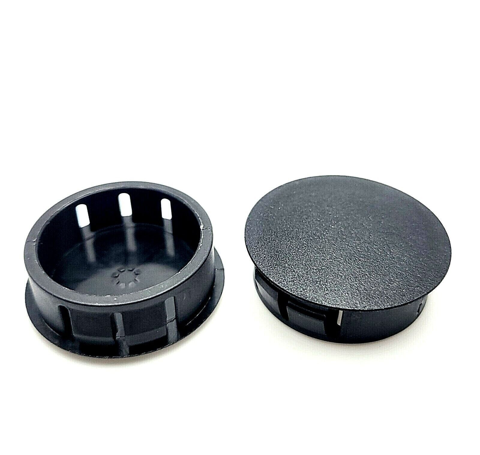 1 1/4" Panel Hole Locking Plugs Black Nylon Matte Dome Finish Snap in ...